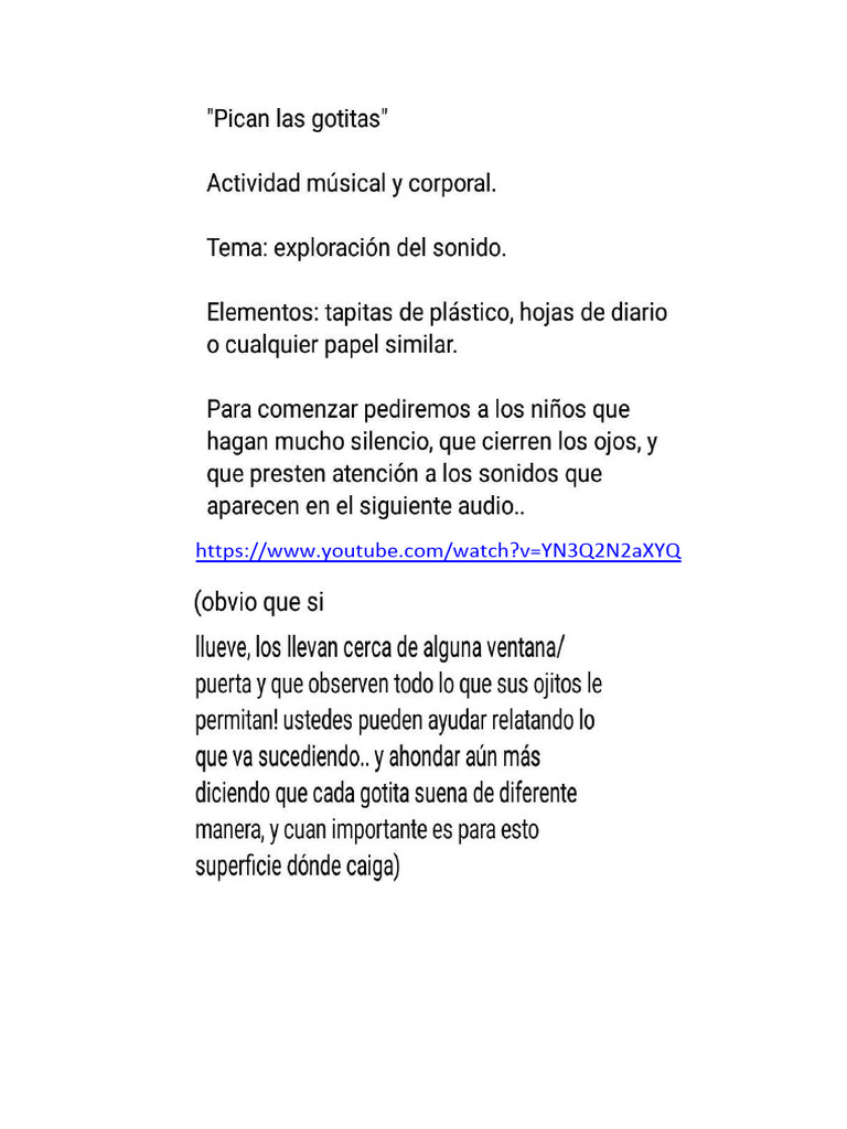 Pican Pican Las Gotitas | PDF