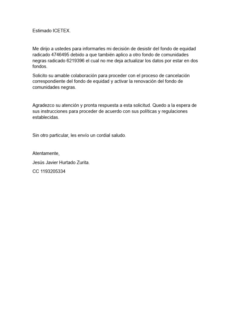 Carta A Icetex | PDF