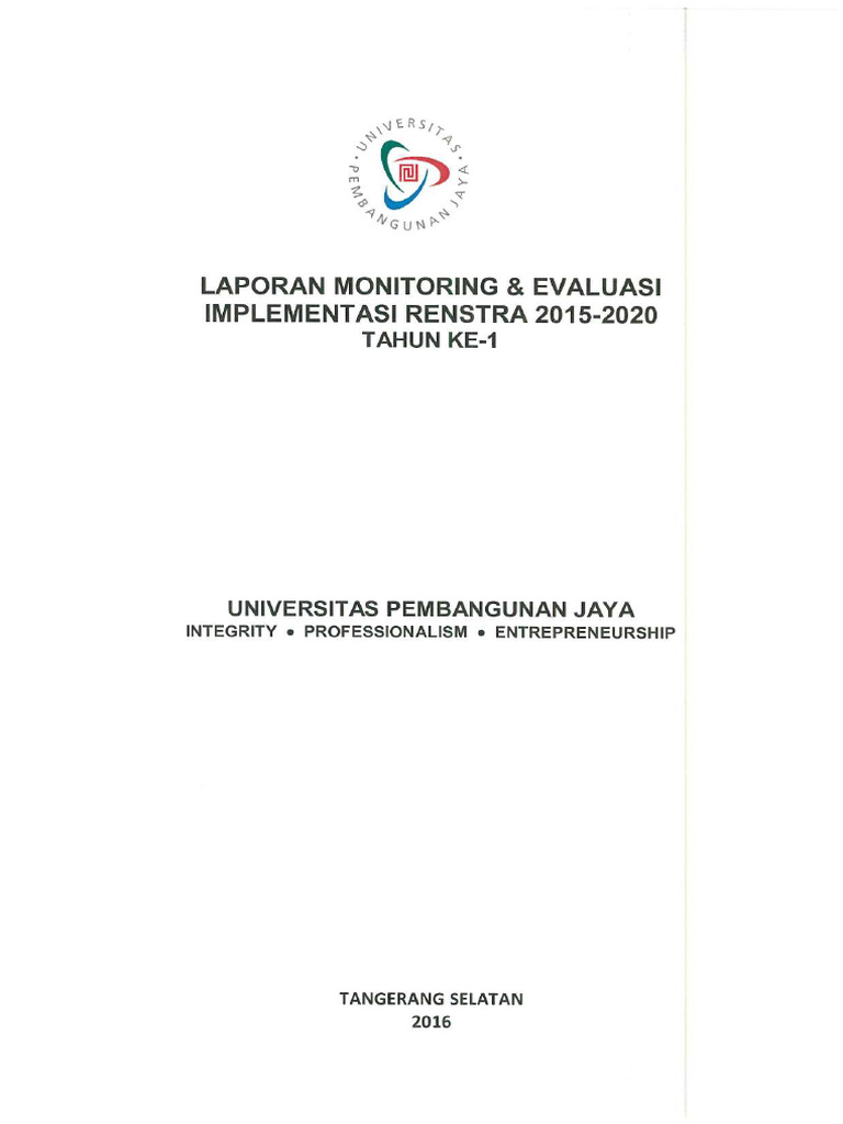 Laporan Monev Implementasi Renstra THN Ke 1-Compressed | PDF
