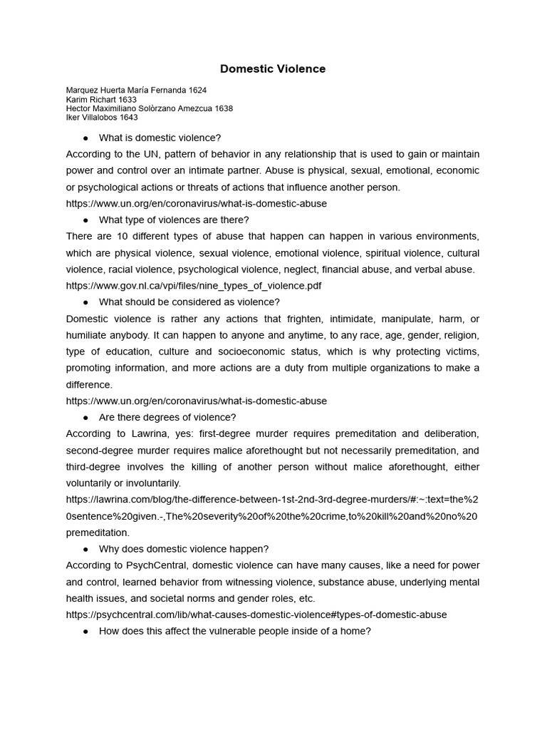 Domestic Violence | PDF | Domestic Violence | Violence