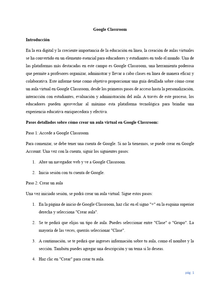 Google Classroom | PDF | Aprendizaje | Informática