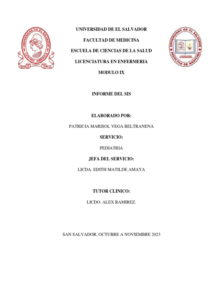 Informe Del Sis | PDF | Hospital | Información
