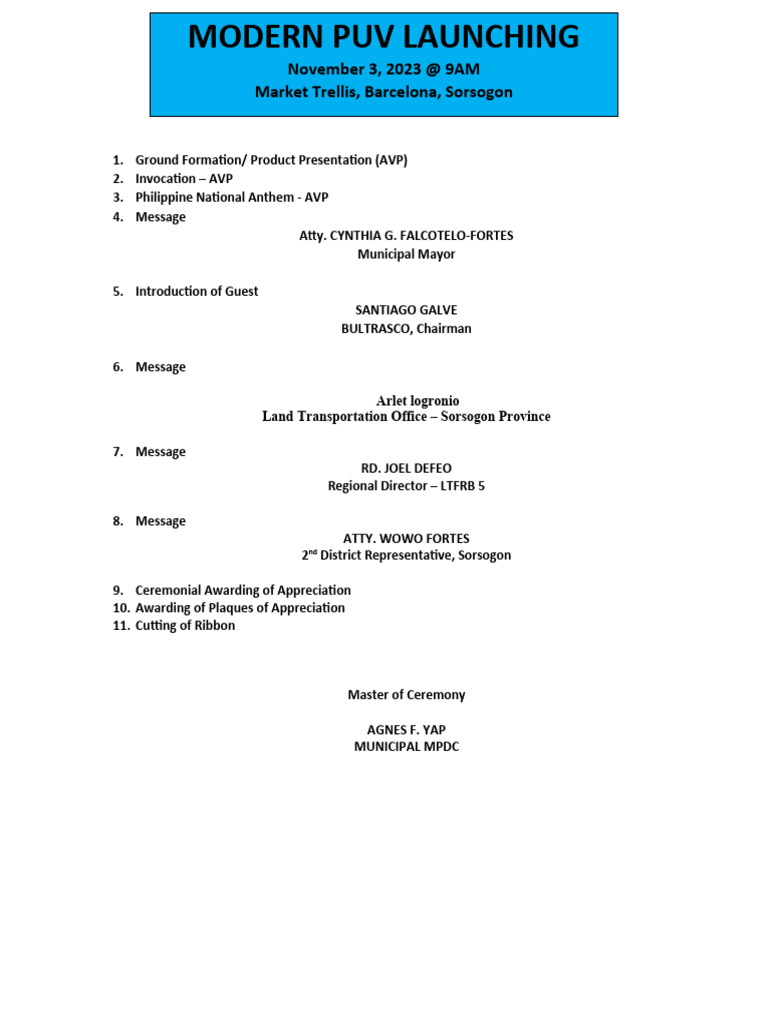 Modern Puv Launching | PDF