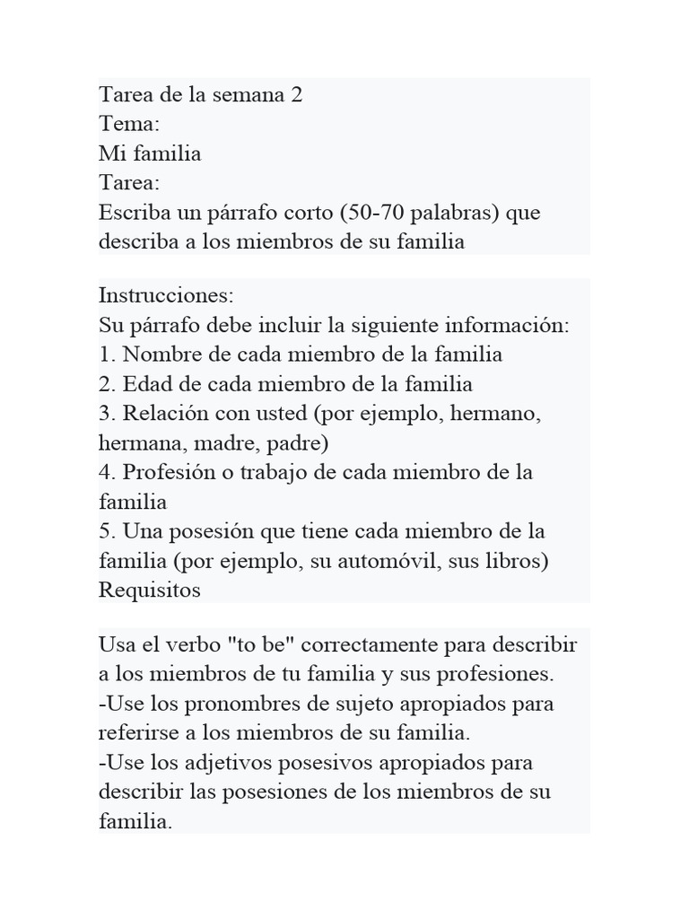 Tarea de La Semana 2 - Osea Week 2 | PDF | Artes del Lenguaje y ...