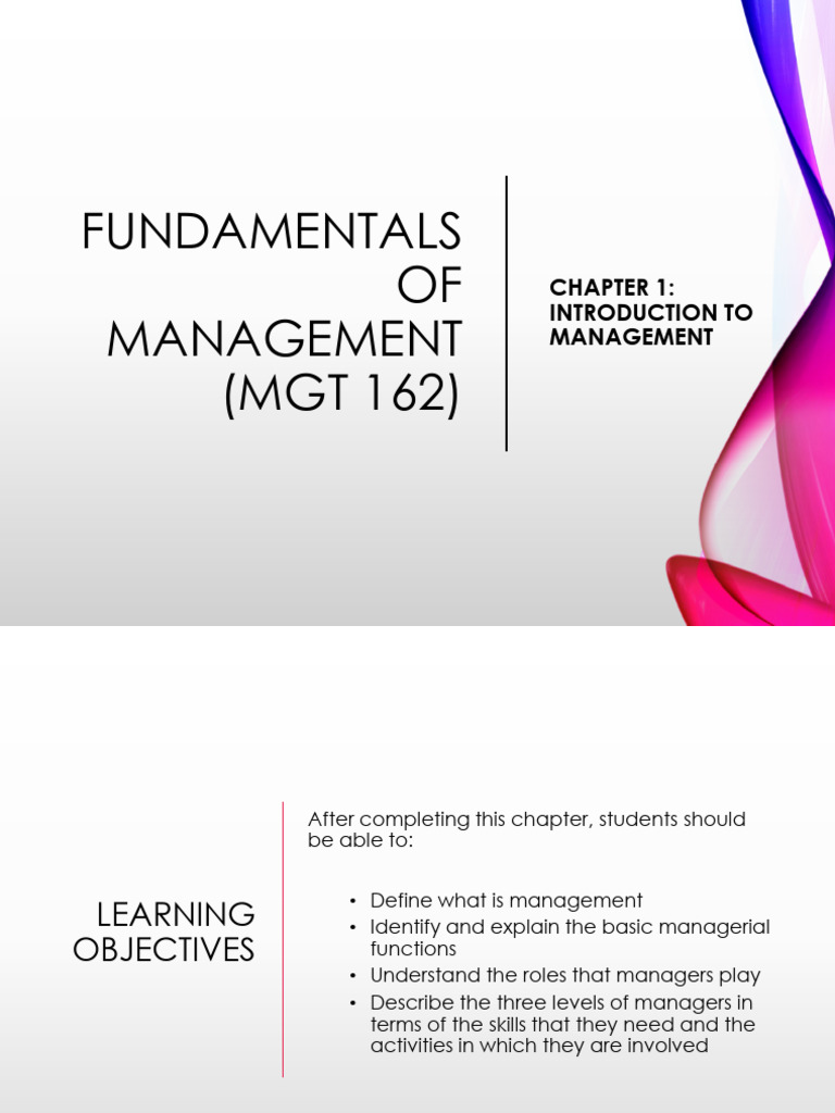 CHAPTER 1-Introduction To Management | PDF | Goal | Resource CHAPTER 1-Introduction To Management | PDF | Goal | Resource