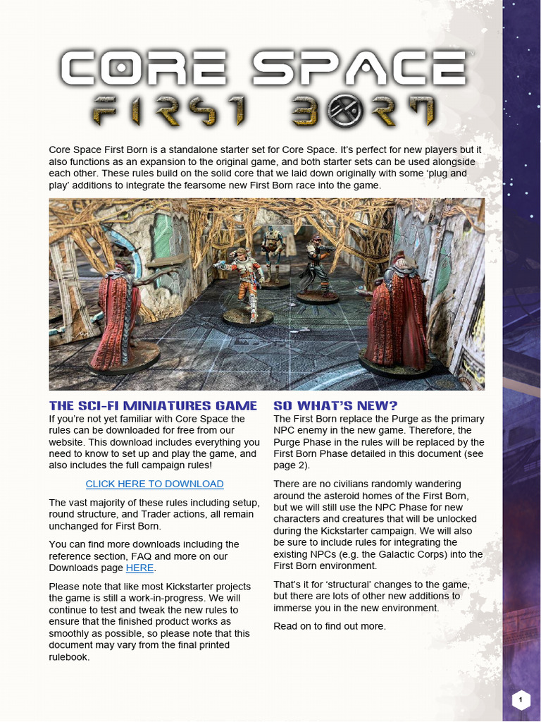 Core Space: First Born Rules Overview | PDF