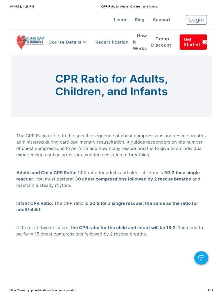 CPR Ratio For Adults, Children, and Infants | Download Free PDF ...