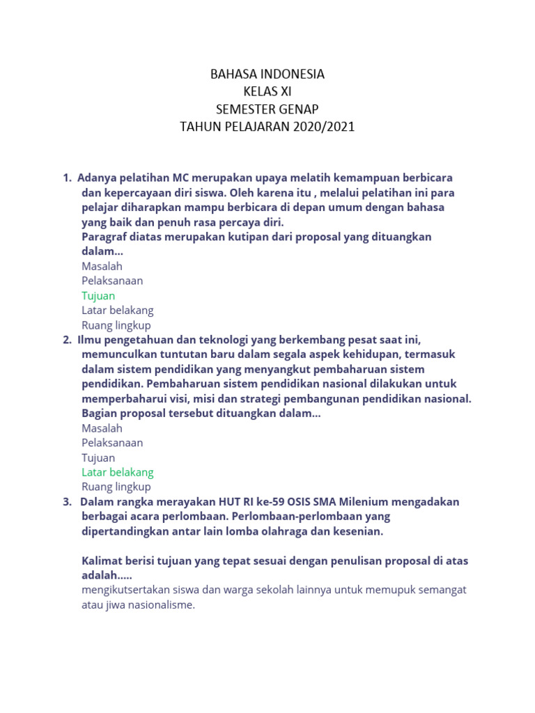 Uas Bindo Kelas Xi - Genap | PDF