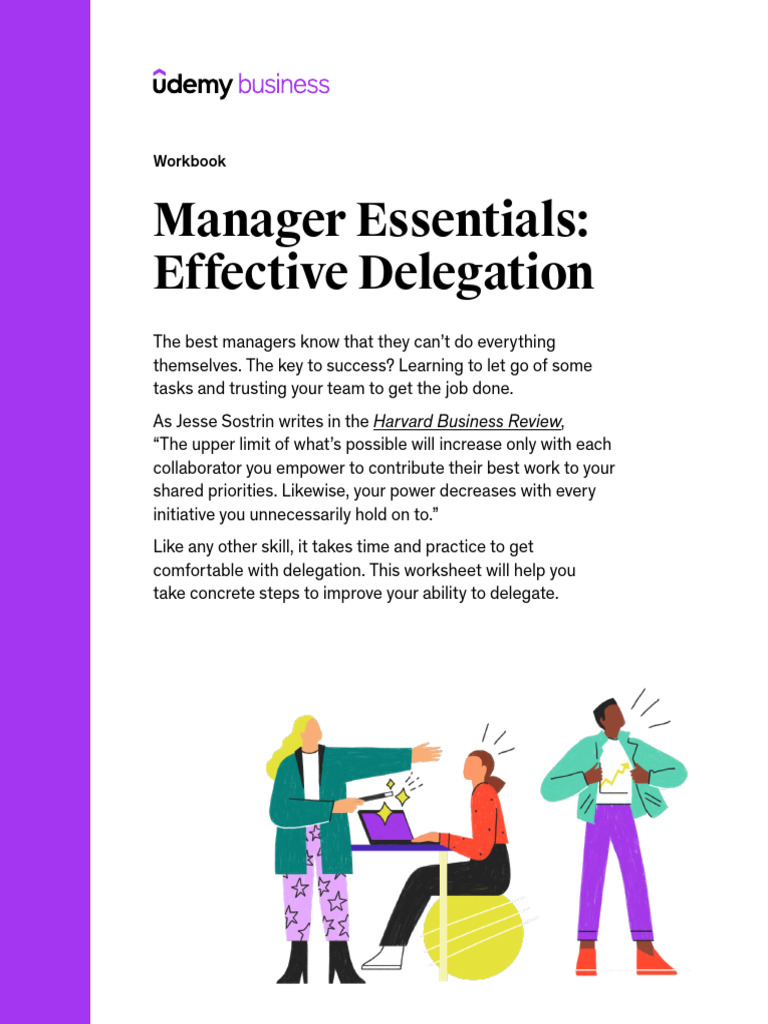 UdemyBusiness Manager Essentials Delegation Workbook | PDF | Goal | Learning