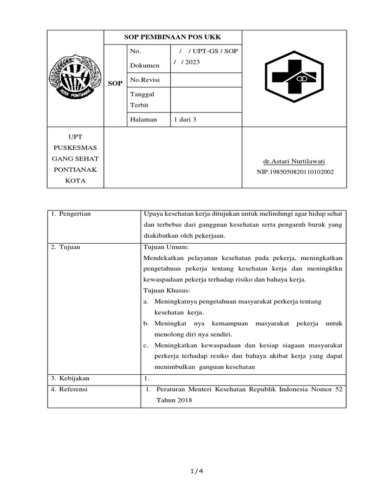 1.sop Pembinaan Pos Ukk | PDF