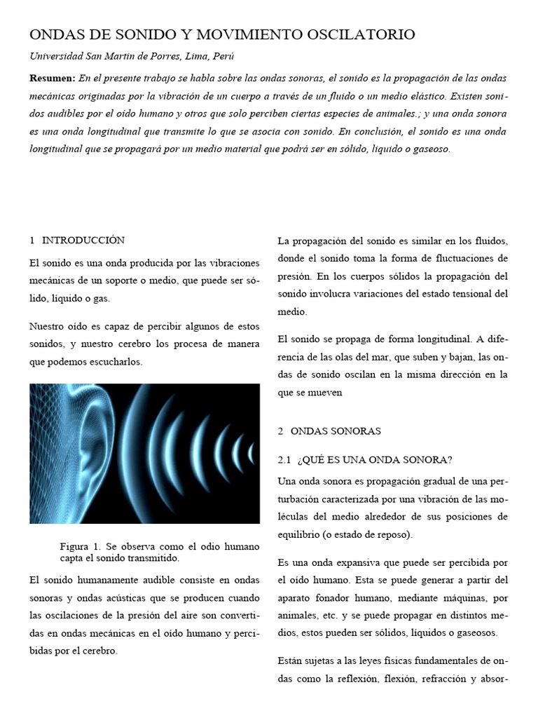 Ondas de Sonido y Movimiento Oscilatorio | PDF | Sonido | Olas