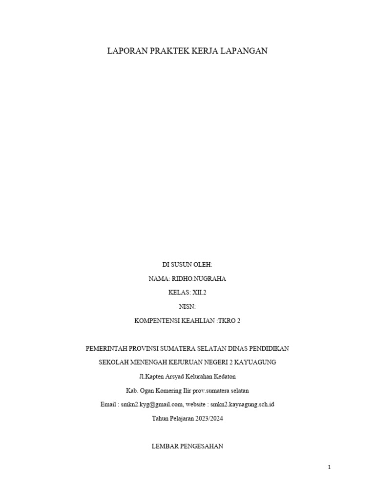 Laporan GALUNGGUNG XII TKRO | PDF