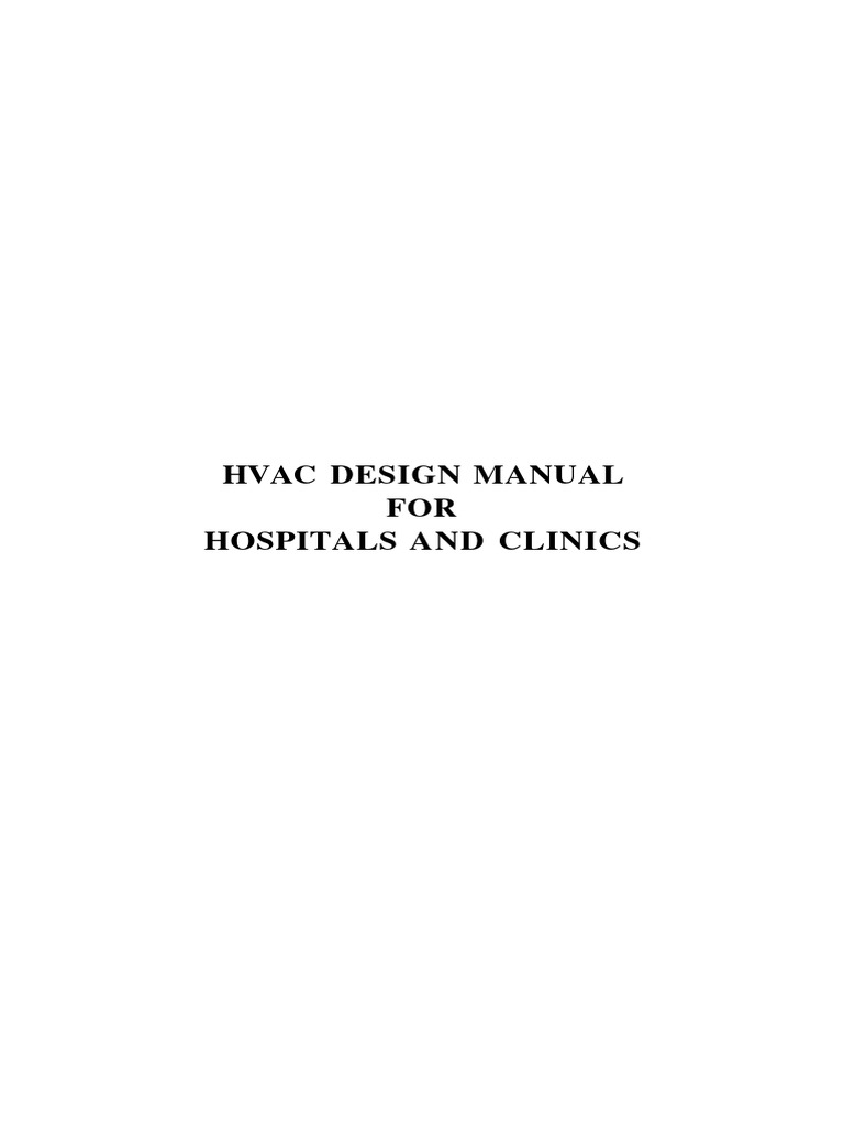 ASHRAE HVAC Design Manual For Hospitals and Clinics | PDF | Efficient ...