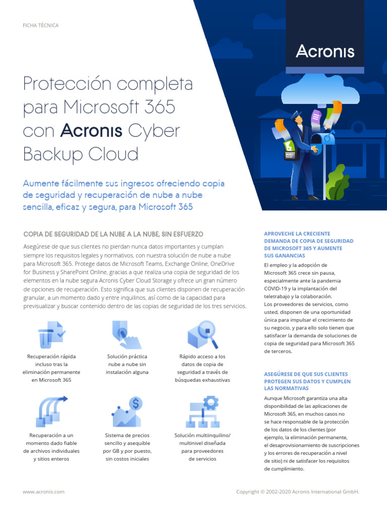 DS Acronis Cyber Backup Cloud Microsoft 365 ES-MX 201125 | Descargar gratis PDF | Computación en ...