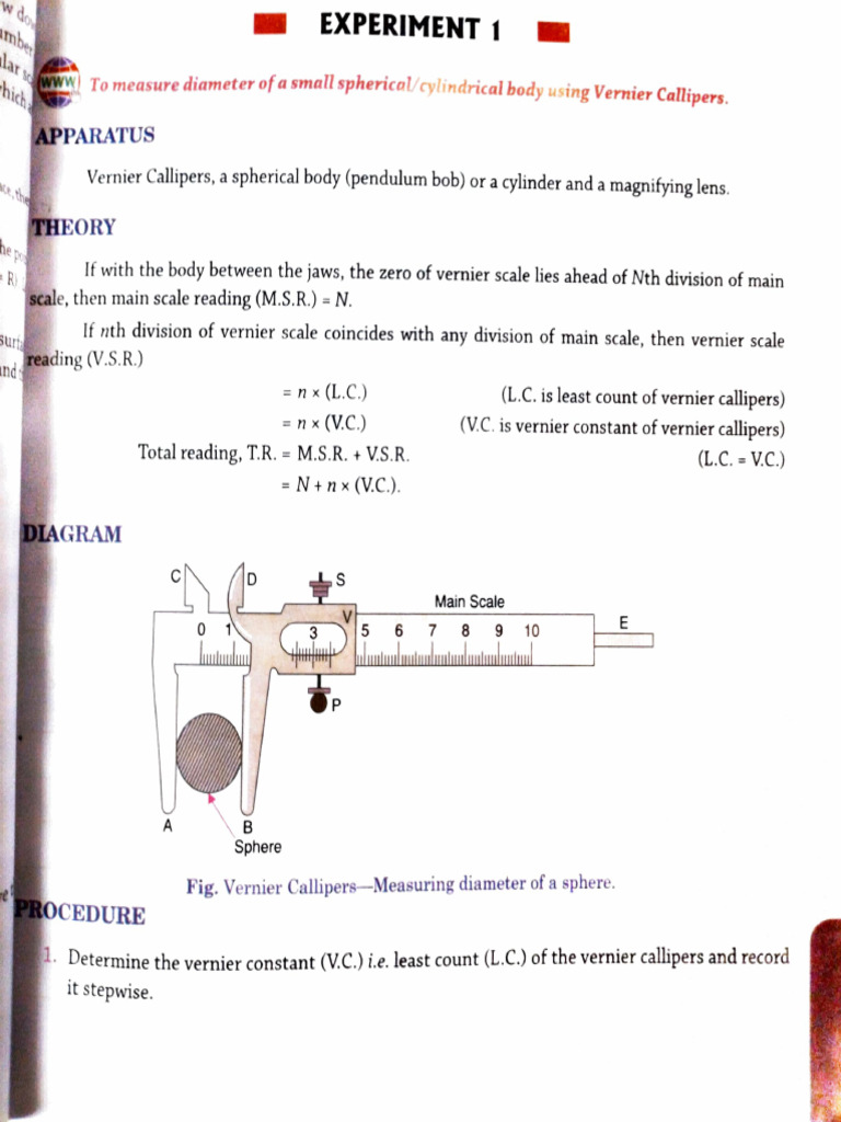 11th Physics Practical 1 | PDF | Metrology