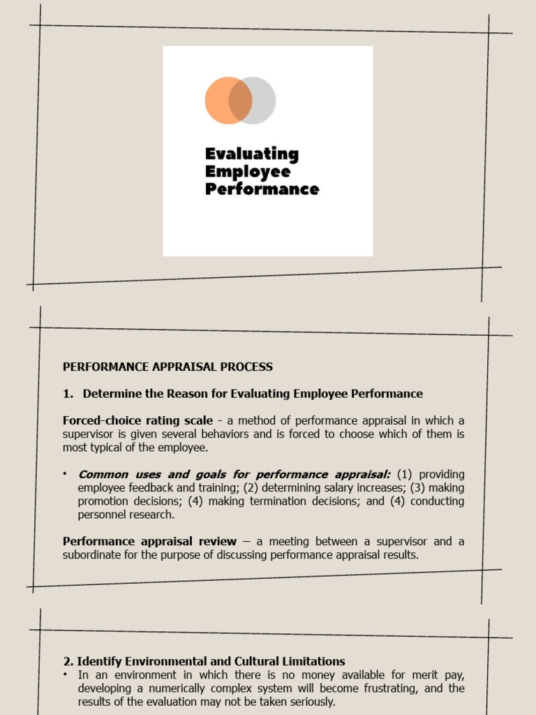 Evaluating Employee Performance | PDF | Performance Appraisal | Cognition