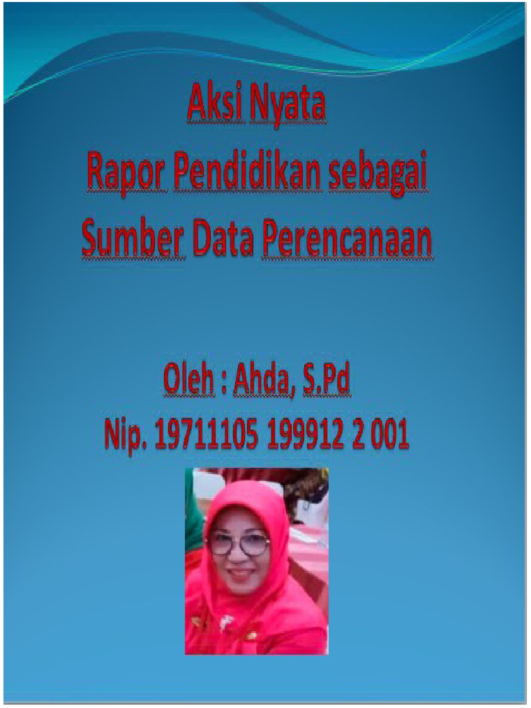 Rapor Pendidikan Sebagai Sumber Data Perencanaan | PDF