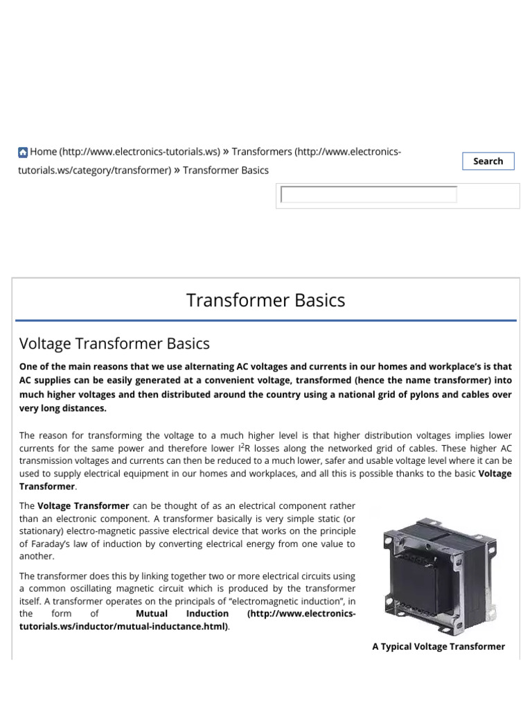 Transformer Basics and Transformer Principles of Operation | PDF | Transformer | Inductor