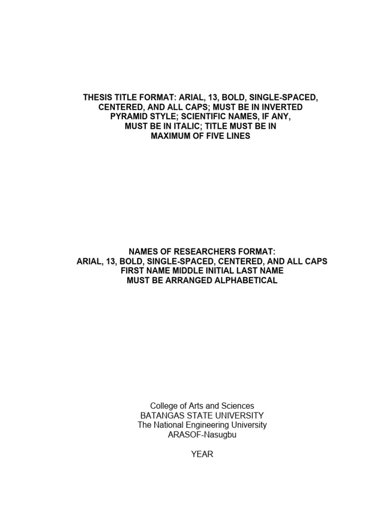 Thesis Title Formatting Guidelines | PDF