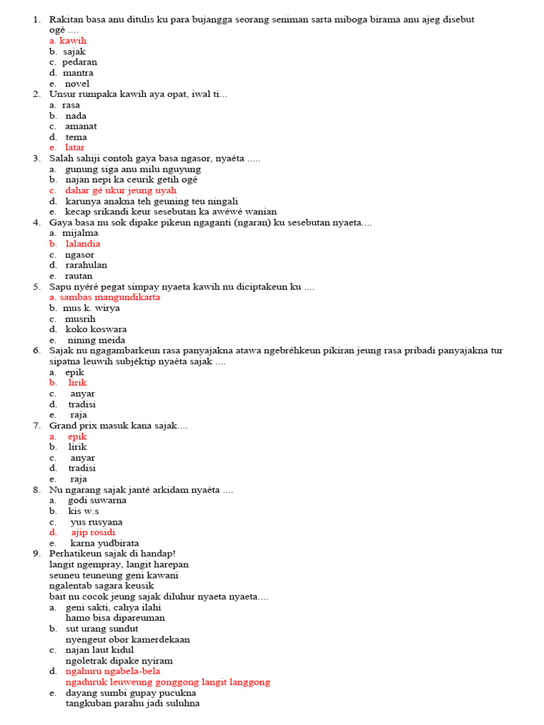 Soal Pat Basun Kelas X | PDF
