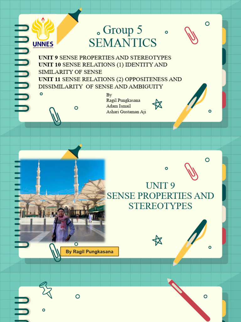 5 Sense Properties, Stereotype, & Sense Relation | PDF | Senses | Semantics