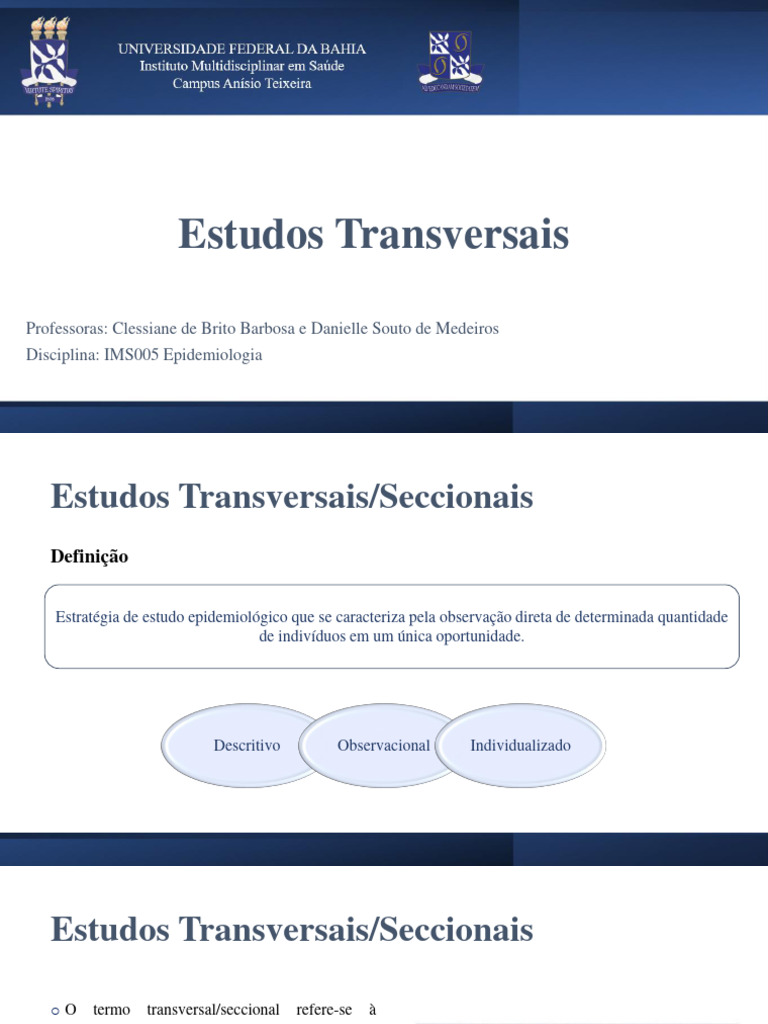 Estudos Transversais em Epidemiologia | PDF | Fator de risco ...
