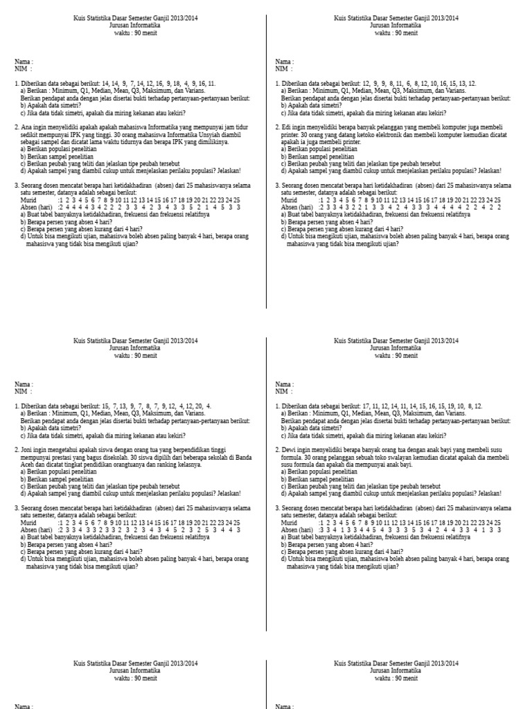 Contoh Soal Kuis 1 | PDF