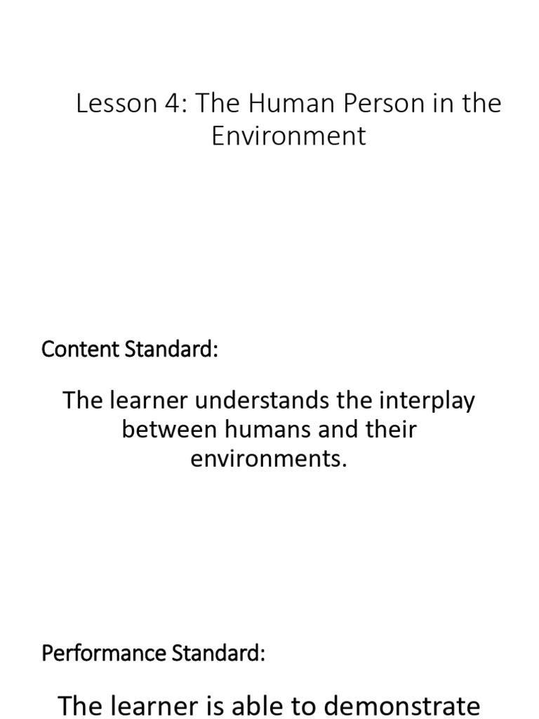 Lesson 4 The Human Person in The Environment Final Handout | PDF ...