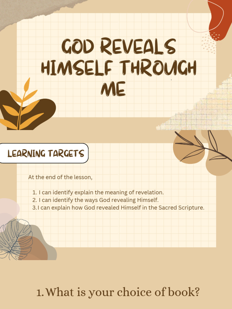 God Reveals Himself Through ME 1 | PDF | Genesis Creation Narrative ... God Reveals Himself Through ME 1 | PDF | Genesis Creation Narrative ...