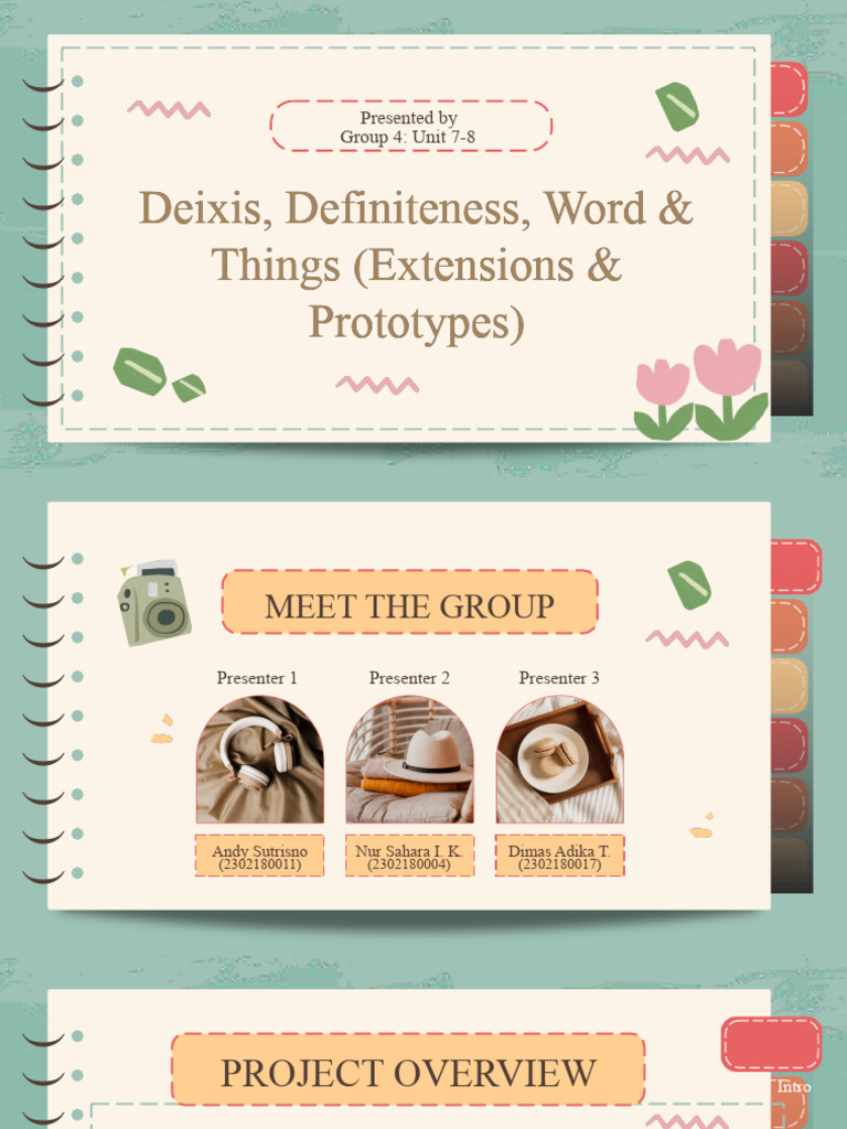 4 Deixis & Definiteness Extension & Prototypes | PDF | Predicate (Grammar) | Definition