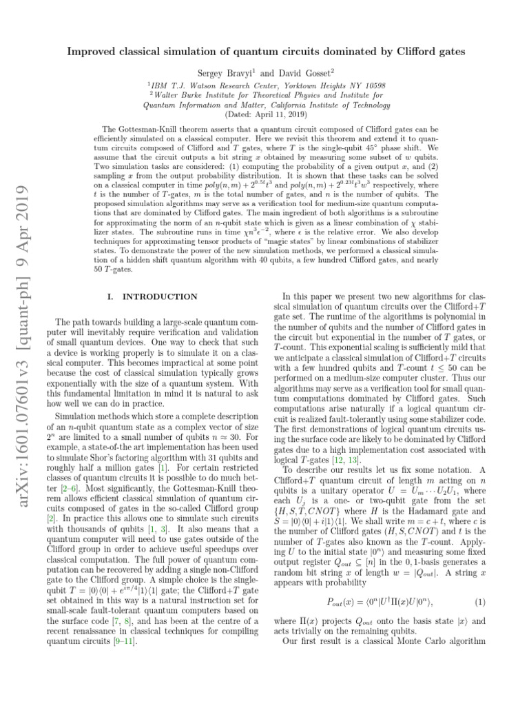 Improved Classical Simulation of Quantum Circuits Dominated by Clifford ...