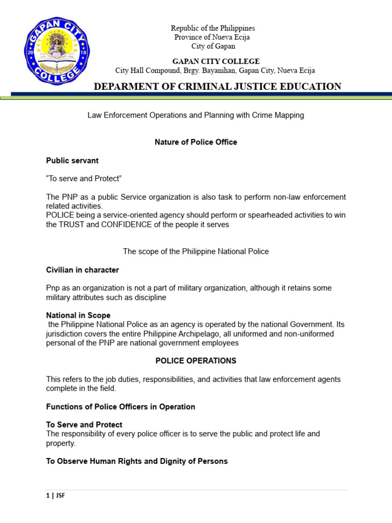 Law Enforcement Operations and Planning With Crime Mapping GCC Midterm | PDF | Police | Police Dog