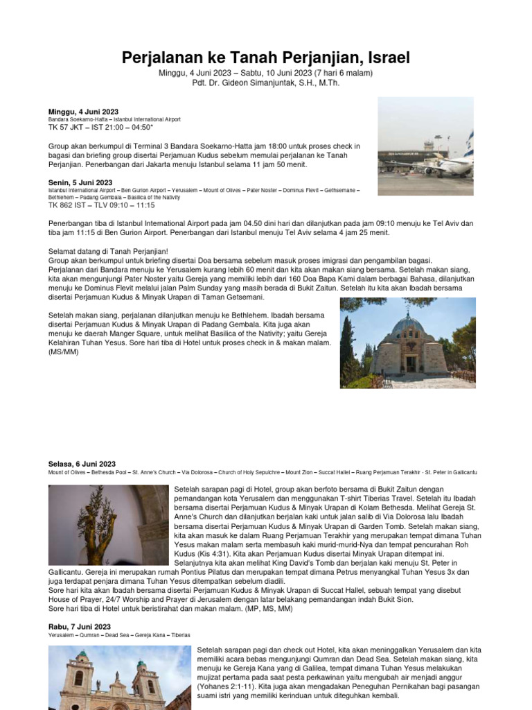 Perjalanan Ke Tanah Perjanjian, Israel | PDF