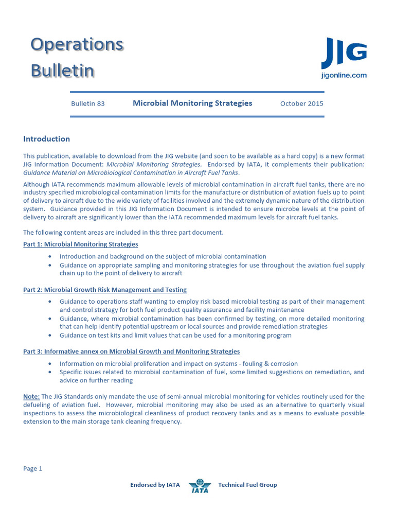 Microbial Monitoring in Aviation Fuels | PDF | Microorganism ...