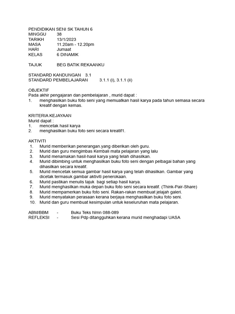 RPH M38 PSV | PDF | Gaya Hidup