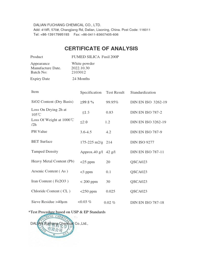 COA of Fusil 200P | PDF | Technology & Engineering