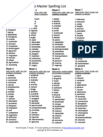 Fifth Grade Master Spelling Lists | PDF