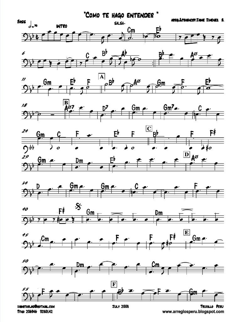Como Te Hago Entender Bajo | PDF