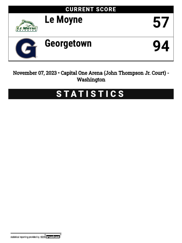 LeMoyne Georgetown Box | PDF | Athletic Sports | Indoor Sports