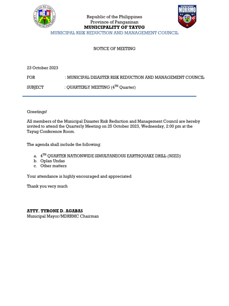 Notice of Meeting | PDF