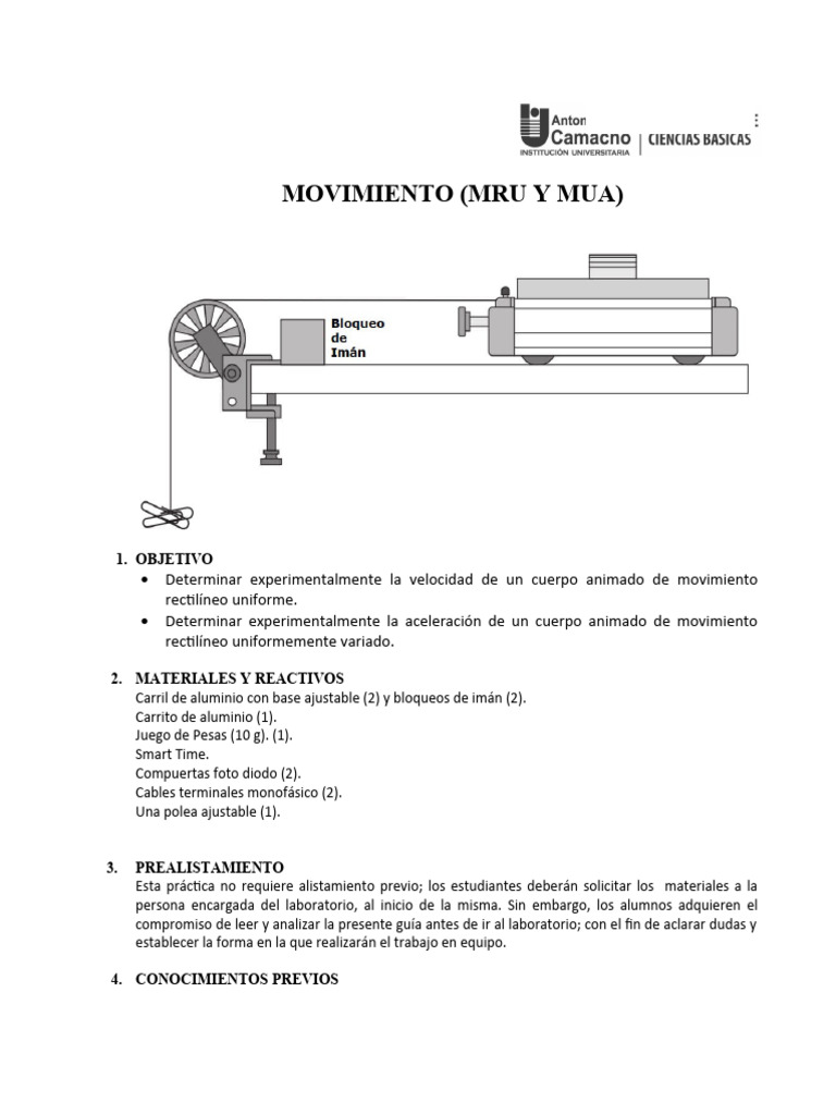 Practica Nø2 Fisica I - Movimiento (Mru y Mua) | PDF | Aceleración | Velocidad