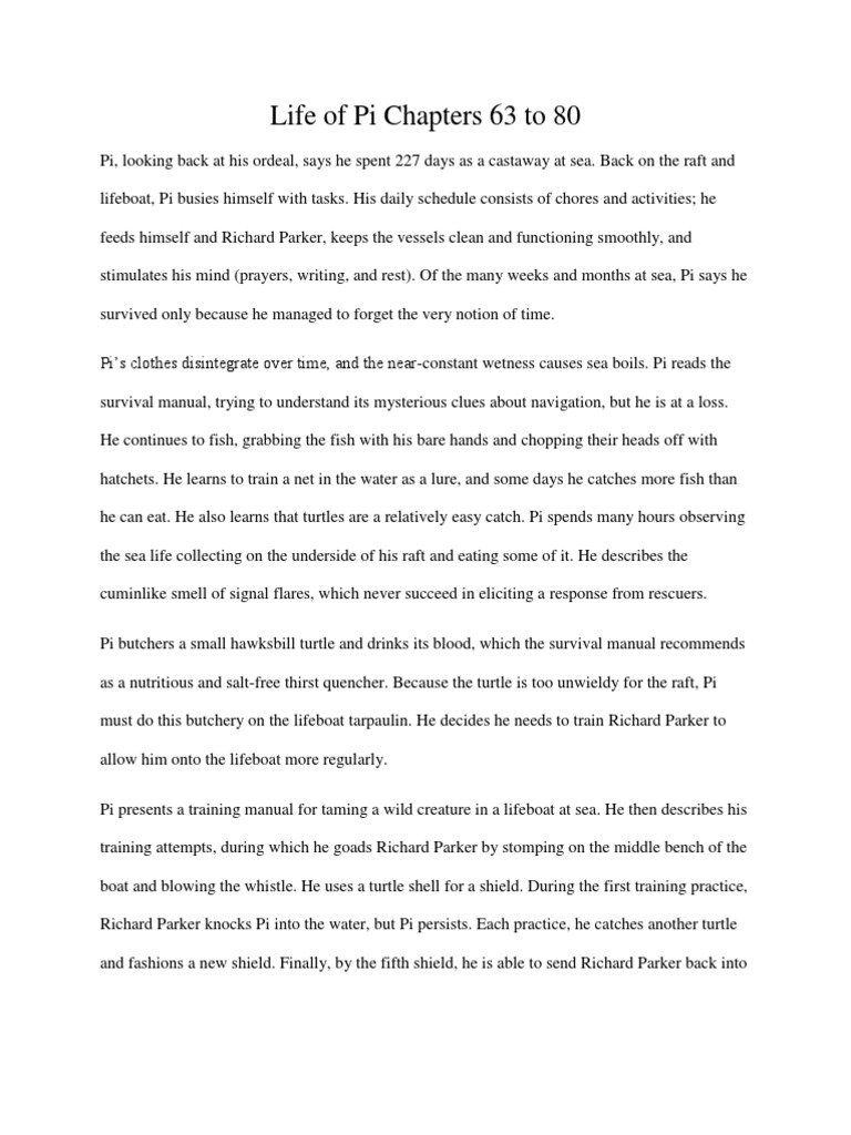 Life of Pi Chapters 63 To 80 | PDF | Nature
