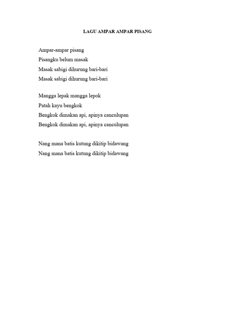 Lagu Ampar Ampar Pisang Pdf Memasak Makanan Anggur