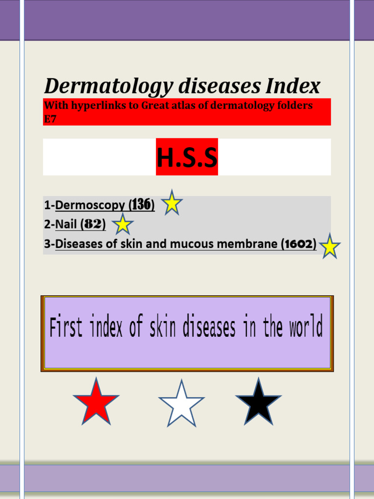 Dermatology Diseases Index Atlas Hyper Link E7 | PDF | Immunology | Medicine