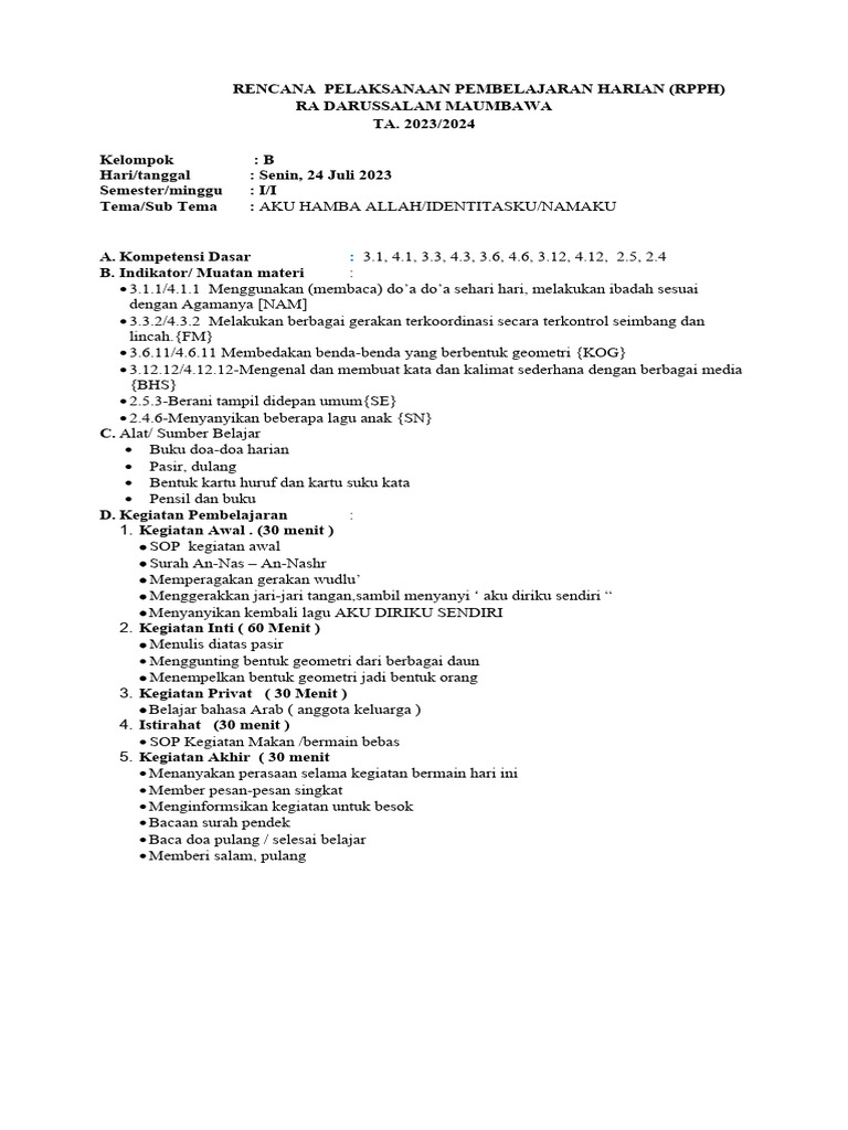 RPPH Ra Semester 1 2023 | PDF