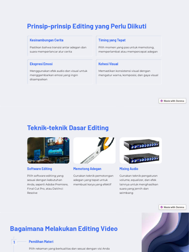 Prinsip Dasar Editing Video yang Efektif | PDF