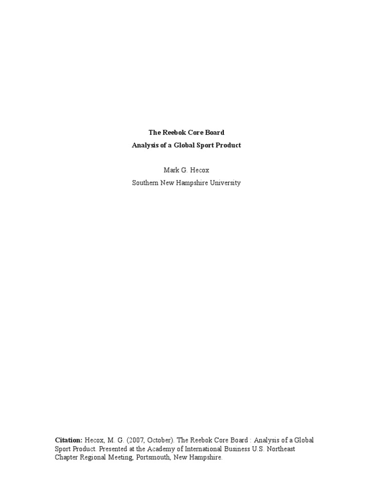 Reebok | PDF | Strategic Management | New Product Development