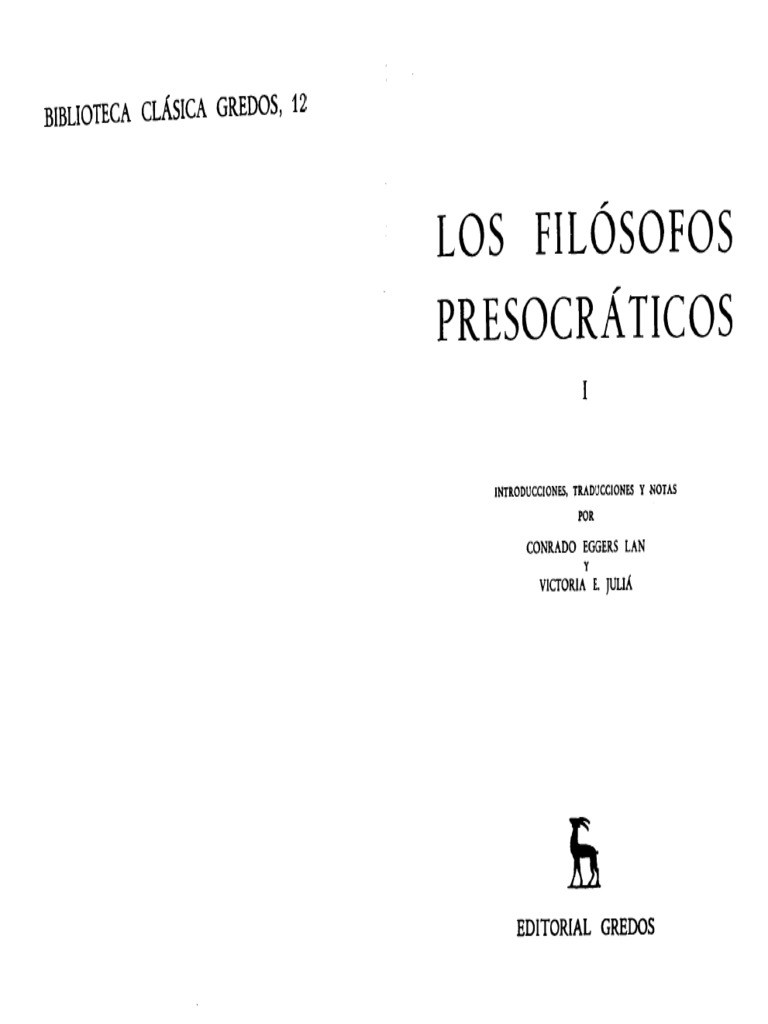 Los Filósofos Presocraticos I (Gredos) - Parménides | Descargar gratis PDF | Verdad