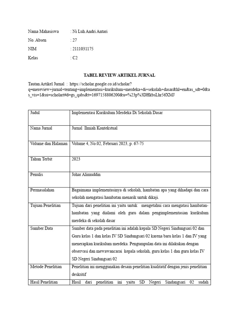 Tugas Mereview Jurnal | PDF