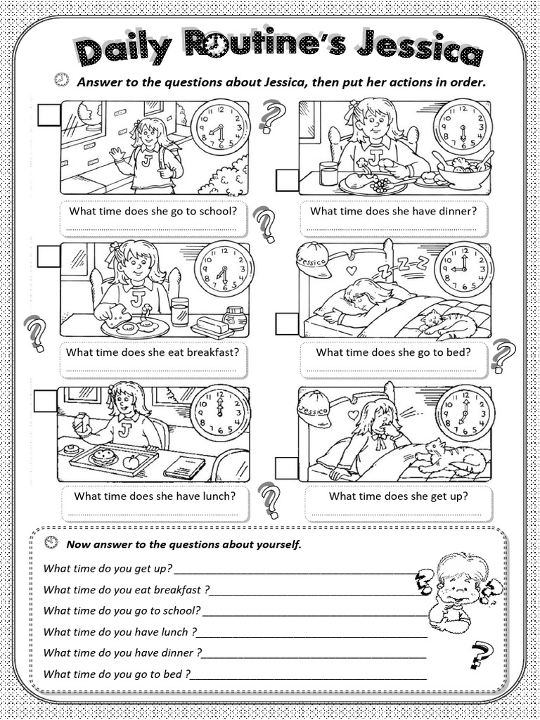 Daily Routine Worksheet for Students | PDF | Self-Improvement ...